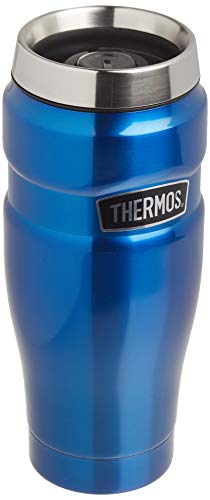 THERMOS Stainless King Vacuum-Insulated Travel Tumbler, 16 Ounce, Electric Blue