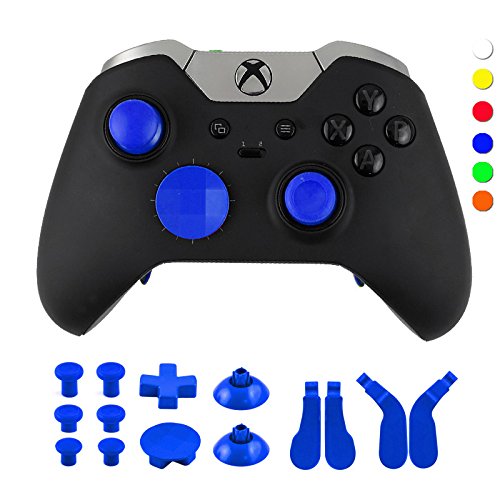 Metal Alloy paddles Thumbsticks and D-pads Button Set for XBOX One Elite Version 1 Controller with Open Tools ( T6 T8 ) -Purple
