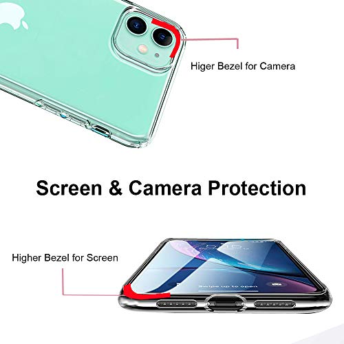 Unov Case Compatible with iPhone 11 Clear with Design Slim Protective Soft TPU Bumper Embossed Floral Pattern 6.1 Inch (Flower Bouquet)