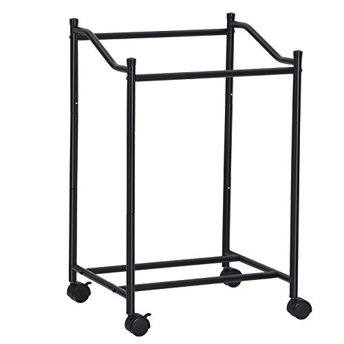 SONGMICS 2 Rolling Sorter, Laundry Basket on Wheels, Hamper with Removable Bags, Total Capacity 90L, Black LSF002BK, Polyester, 50,5 x 41 x 79,9 cm (L x B x H)