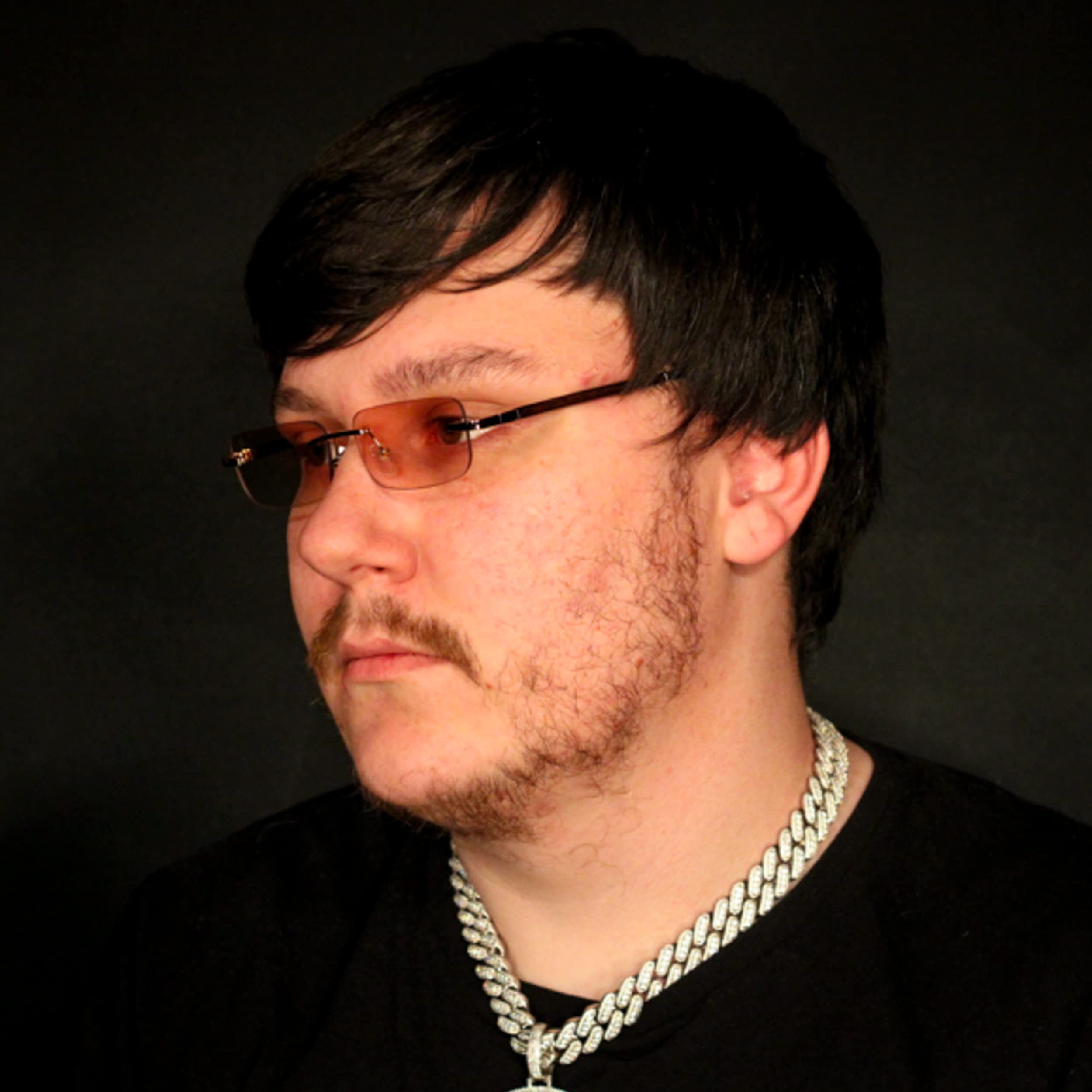 Street Knitted Gold Frame Brown Tint Square Rimless Hip Hop Men's Woodgrain Sunglasses