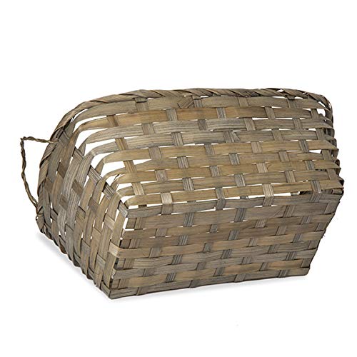 The Lucky Clover Trading Rect Bamboo Utility Basket with Ear Handles - Grey 12in