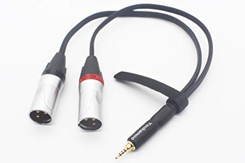 Youkamoo 2.5mm Trrs to Dual XLR Male Cable Balanced Audio Headphone Adapter Cable 1 FT 0.3M