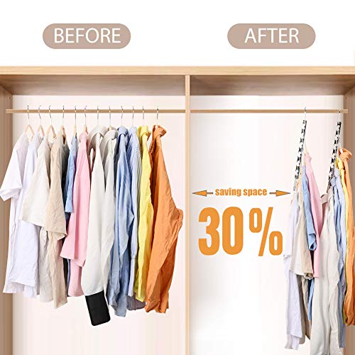 XFKITCHEN Metal Magic Hangers Space Saving Clothes Hangers Closet Space Saver Clothing Hanger Oragnizer for Wardrobe Space,Wrinkle-Free Clothes(Pack of 4)