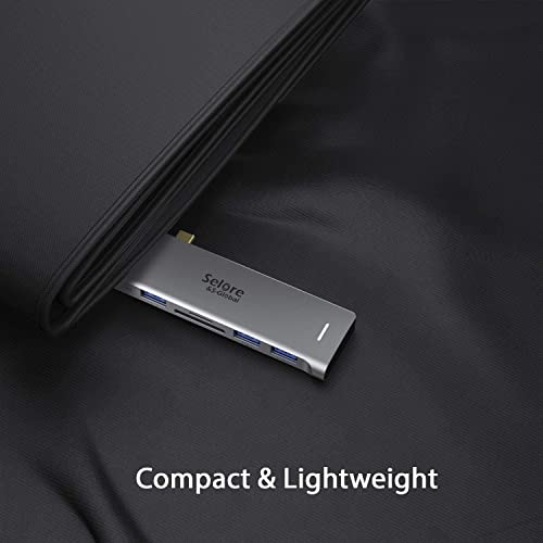 USB C Adapter for MacBook Pro/MacBook Air M1 M2 2021 2020 2019 2018 13" 15" 16", 6 in 1 USB-C Hub MacBook Pro Accessories with 3 USB 3.0 Ports,USB C to SD/TF Card Reader and 100W Thunderbolt 3 PD Port