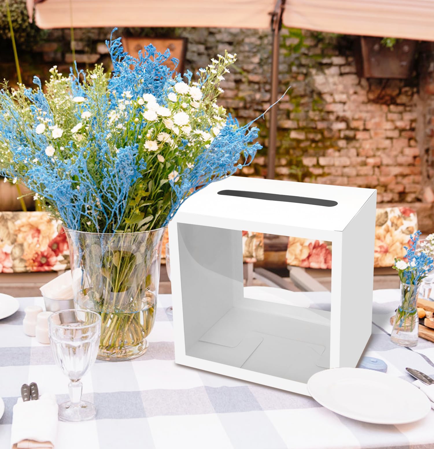SietDESEO White Card Box for Party Diy Money Card Box Gift Card Box Holder for Wedding Reception Baby Shower Birthday Card Box