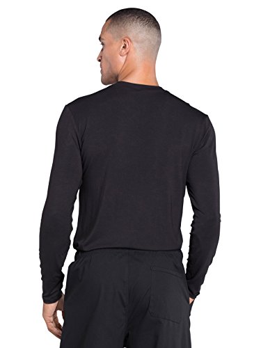 Work Wear Professionals Long Sleeve Men's Underscrub T-Shirt - with Crew Neck WW700, L, Black