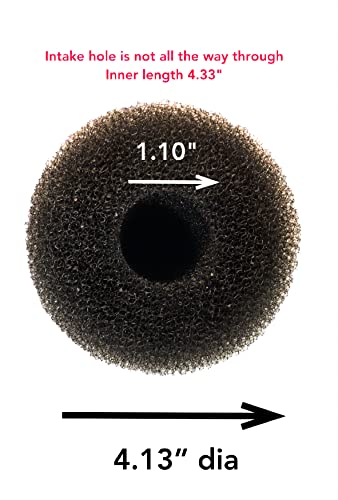 ViaAqua 2 Pack X-Large Overflow Filter Box Intake Round Pre-Filter Foam Sponge 5.91" x 4.13" for Aquariums and Ponds (Coarse 25PPI)