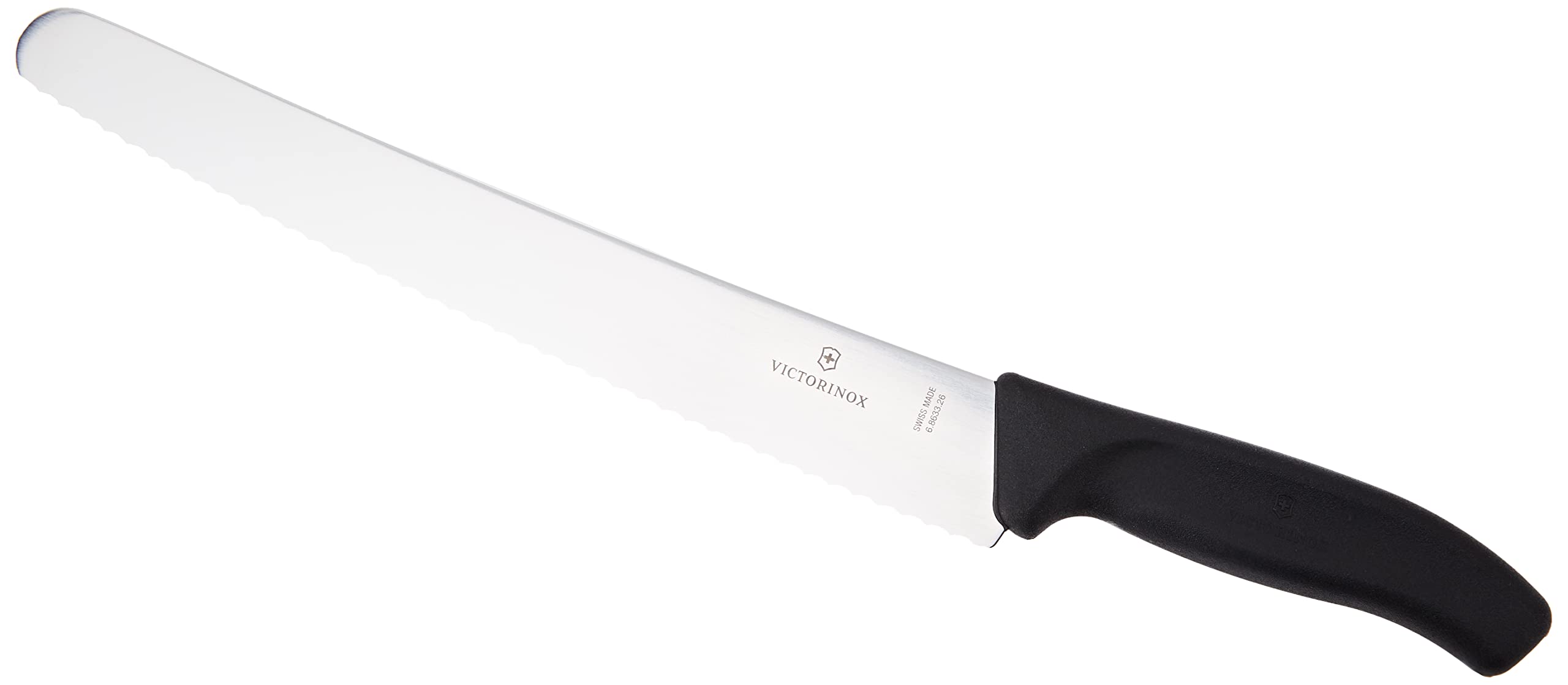 Victorinox Swiss Classic, Pastry Knife, Extra Sharp Blade, Wavy Edge, 26 cm, Plastic Handle, Stainless Steel, Black
