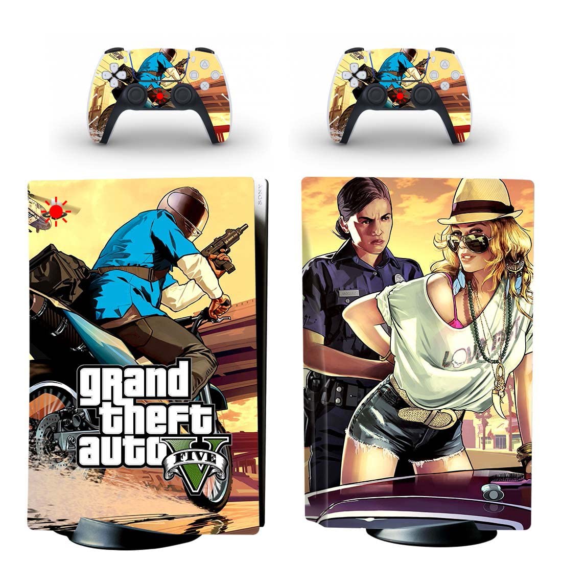 For PS5 DISC - Game Grand GTA Theft And Auto PS4 or PS5 Skin Sticker For PlayStation 4 or 5 Console And Controllers Decal Vinyl DUC-5978