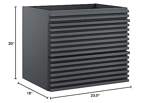 Modway Render 23.5" MDF Wood Wall-Mount Bathroom Vanity Cabinet in Gray