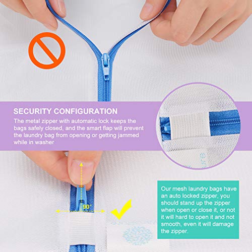 Wanapure 9Pcs Mesh Laundry Bag for Delicates, Lingerie Bags for Laundry - (1 Large & 4 Medium & 2 Small & 2 Bra Bags) for Garment, Underwear, Sock, Baby Clothes, Sweater, Travel, Washing Machine