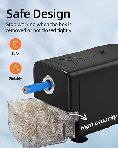 Zmol Electric Pencil Sharpeners,Heavy Duty Classroom Pencil Sharpeners for Colored Pencil,Auto Stop/ 3 Modes to Choose/Super Sharp&Fast/Safe to Kids Automatic Sharpener