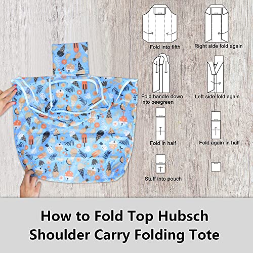yanyan Foldable Reusable Grocery Shopping Tote Bags, 8 Pack Eco-friendly Large Recycle Shopping Bags Folding to fits in Pocket-Machine Washable