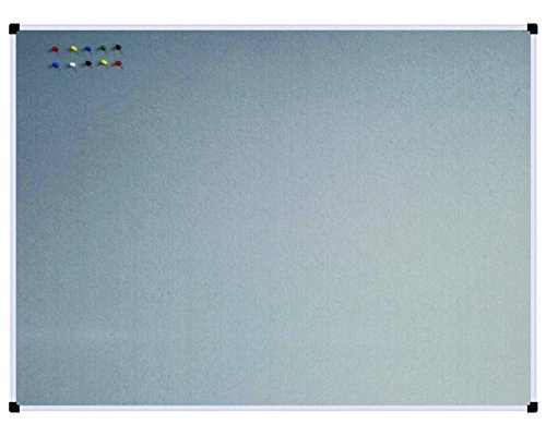 XBoard Large Grey Fabric Bulletin Board, 48 x 36 inch, Wall Mounted Fabric Message Notice Board Sliver Aluminum Framed for Home Office School