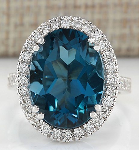Wassana Women Fashion London Blue Topaz Gemstone 925 Sterling Silver Ring Bridal Jewelry (6)