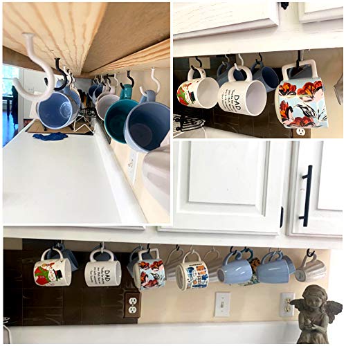 WaterLuu 20 Pack 2.9 Inch Heavy Duty Ceiling Hooks Plant Hooks Vinyl Coated Screw-in Wall Hooks, Kitchen Hooks, Cup Hooks Great for Indoor & Outdoor Use(20 Black