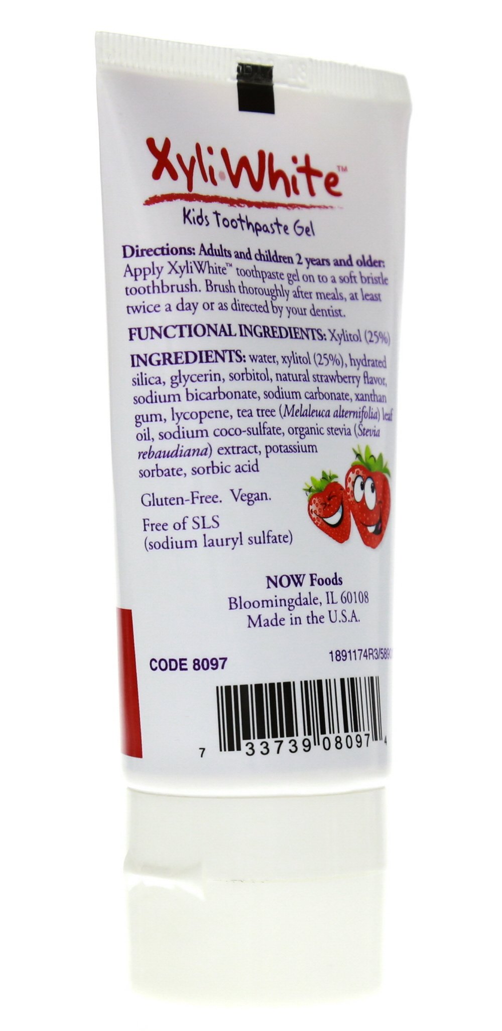 NOW Foods XYLIWHITE STRAWBERRY-KID'S TOOTHPASTE, 3 oz. - 5PK