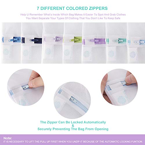 Wanapure 9Pcs Mesh Laundry Bag for Delicates, Lingerie Bags for Laundry - (1 Large & 4 Medium & 2 Small & 2 Bra Bags) for Garment, Underwear, Sock, Baby Clothes, Sweater, Travel, Washing Machine
