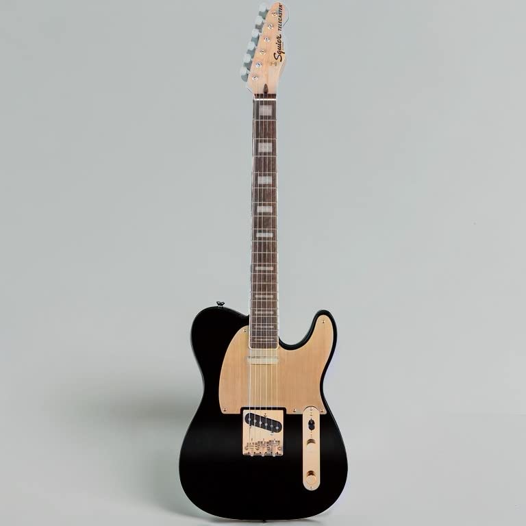 Squier 40th Anniversary Gold Edition Telecaster Electric Guitar, with 2-Year Warranty, Black, Laurel Fingerboard