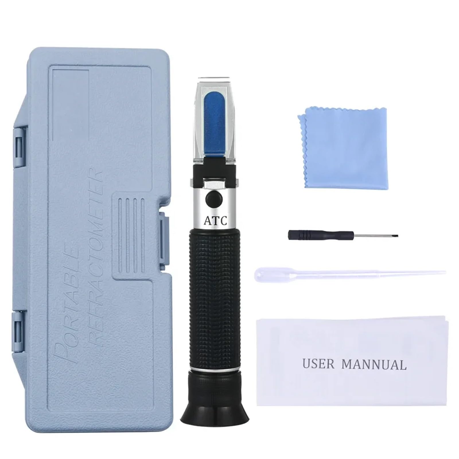 KYKYK Refractometer, 3 in 1 Honey Refractometer Brix 58~92% Hand Held ATC for Honey Moisture Brix and Baume Tester for Honey Moisture Brix and Baume for Fruit, Homebrewing, Juice, Vegetables