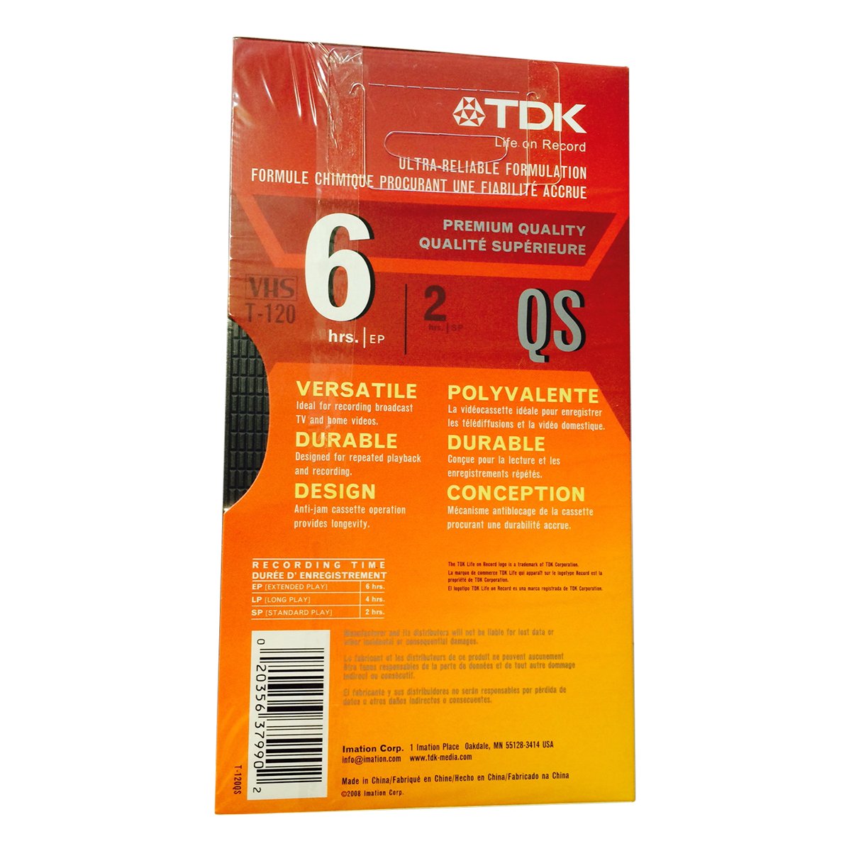 TDK QS VHS Tapes - T-120 6 Hour - 10 Pack of blank VHS Video Cassette Tapes