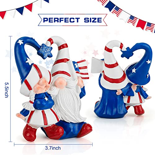Zonling 4th of July Decorations Patriotic Gnomes - Gnomes Figurines Gift for Independence Day Memorial Day Presidents Day Veterans Day Armed Forces Day