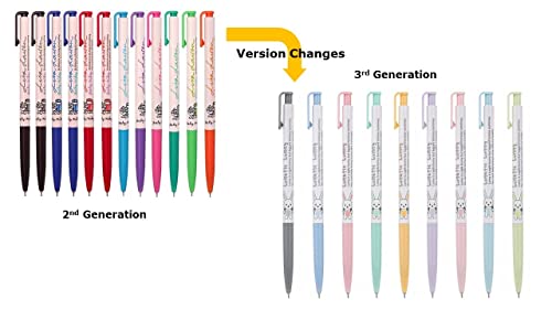 Xeno 0.38mm Baby Mikey Lisa Character Slim Ballpoint Pen, Baby Mikey Lisa, Assorted 12 Colors