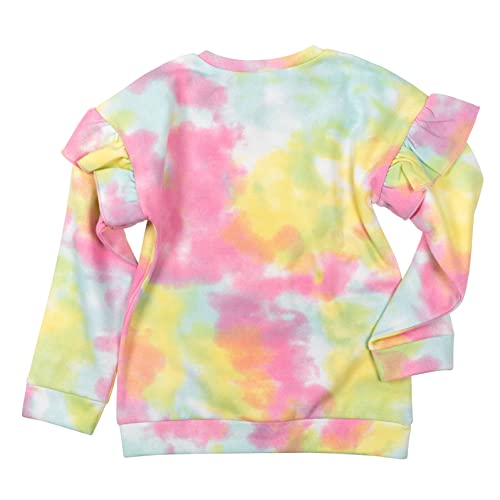 Disney Little Mermaid Princess Ariel Little Girls Fleece Pullover Sweatshirt Tie Dye 7-8