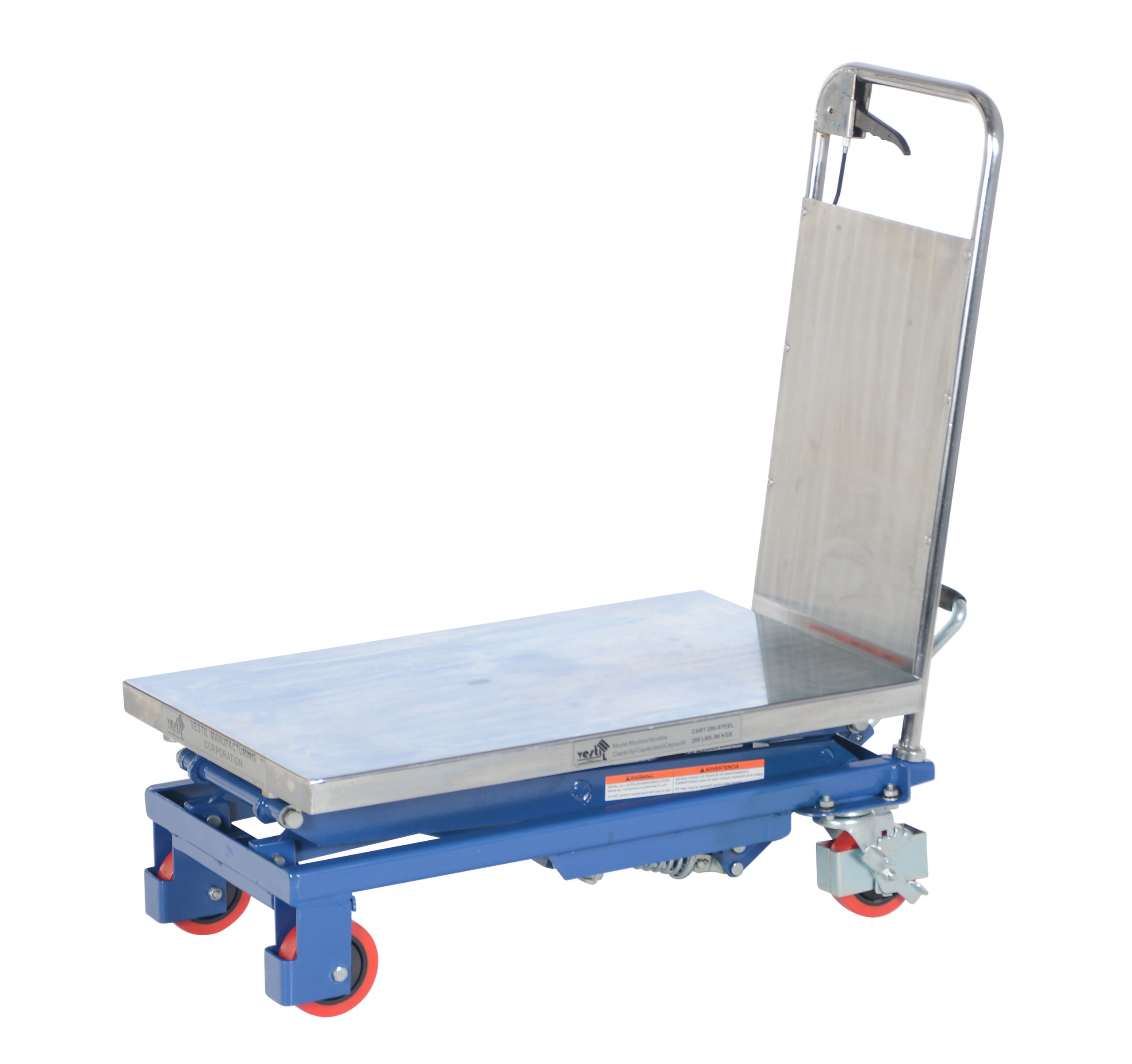 Vestil CART-200-D Double Scissor Hydraulic Elevating Cart, 220 lb. Capacity, 27-1/2" x 17-1/2" Platform