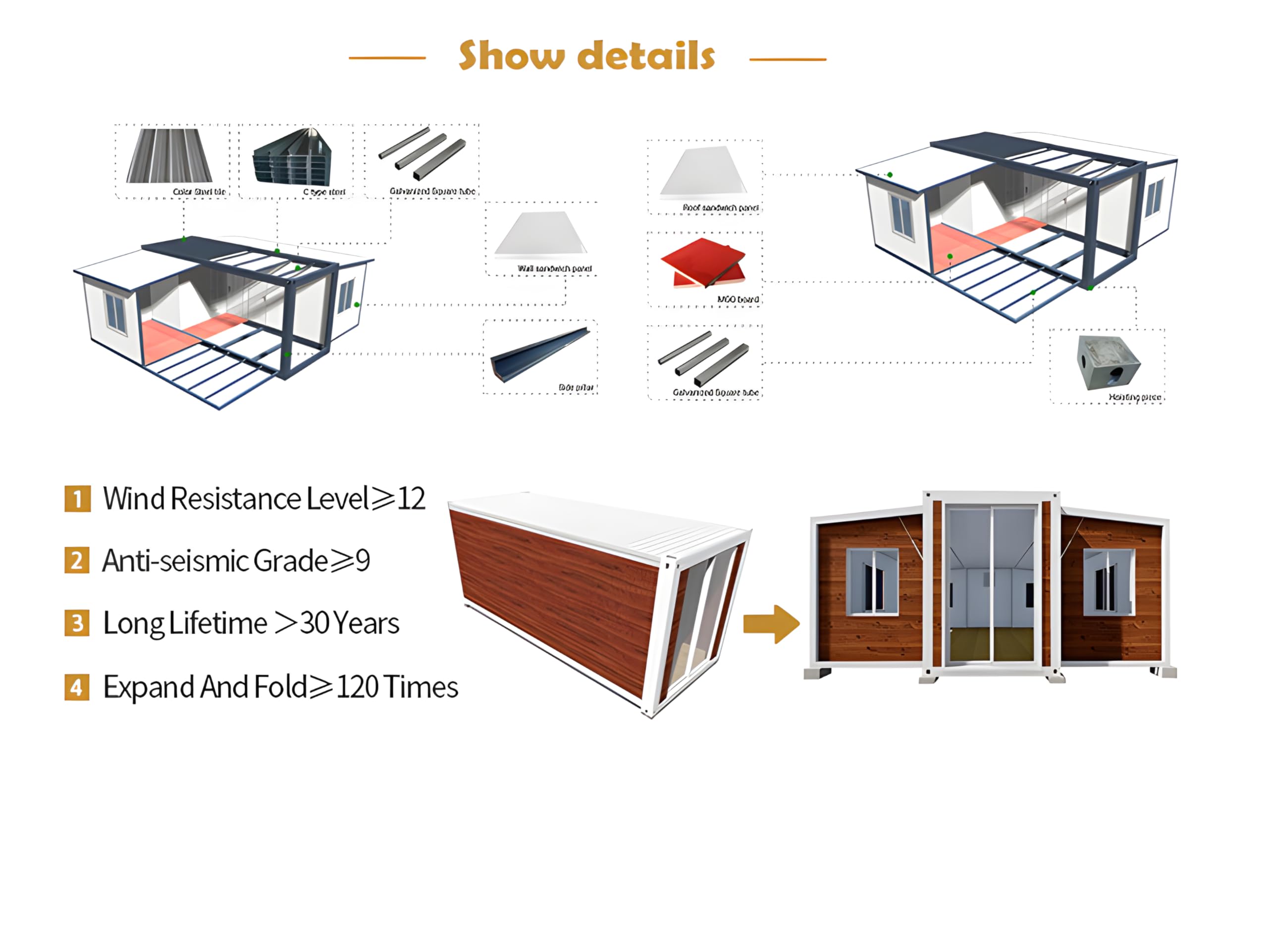 Modern Luxury Home with Pitch Roof β Living House with Bedroom, Bathroom & Kitchen, Waterproof, Sleek Design (20 X 20Ft- One Bedroom Layout)