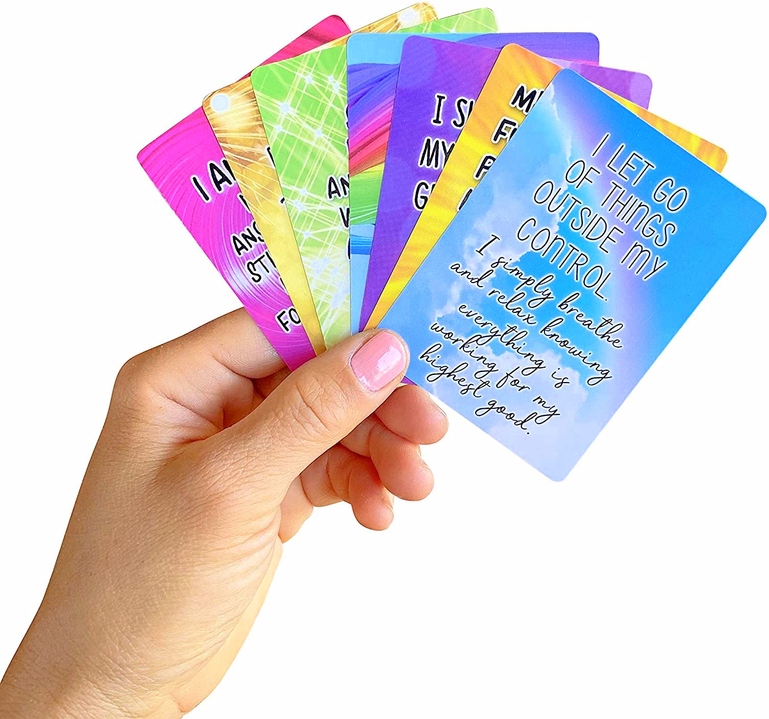 Positive Affirmation Cards - 54 Affirmations, 150+ Inspirational Questions - Beautifully designed with Storage Case, Daily Self Care Kit & Mindfulness Gift for Kids, Teens, Men & Women