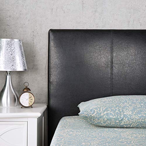 Zinus Gerard Faux Leather Upholstered Platform Bed Frame / Mattress Foundation / Wood Slat Support / No Box Spring Needed / Easy Assembly, King