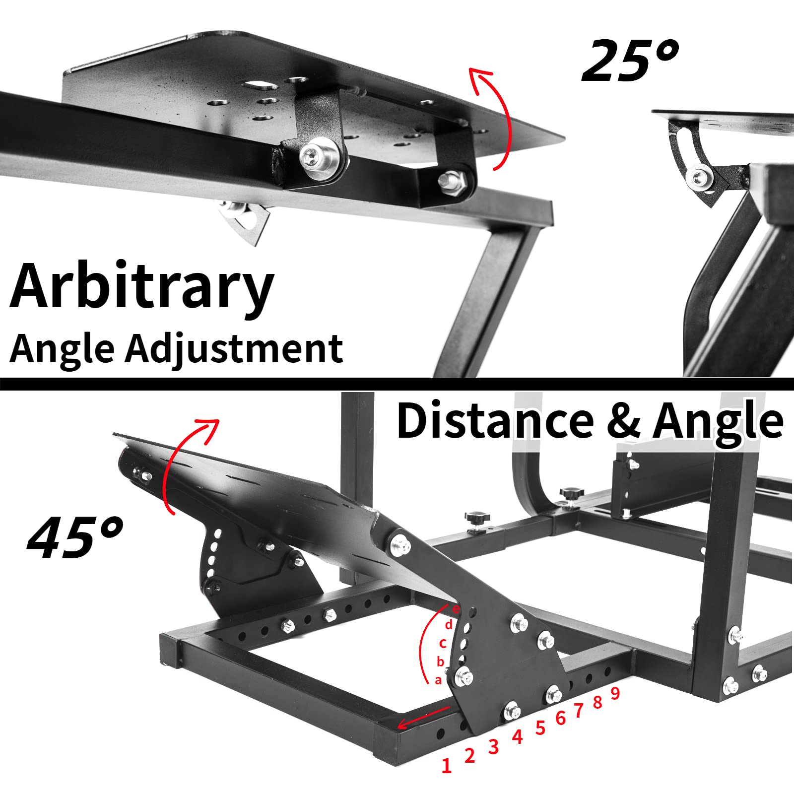 Minneer Super Driving Simulator Cockpit with Real Seat forLogitech G25, G27, G29, G920 Dual-Segment Adjustable PC,Xbox,PS4 Racing Wheel Stand Frame Professional Level Steering Simulator Cockpit
