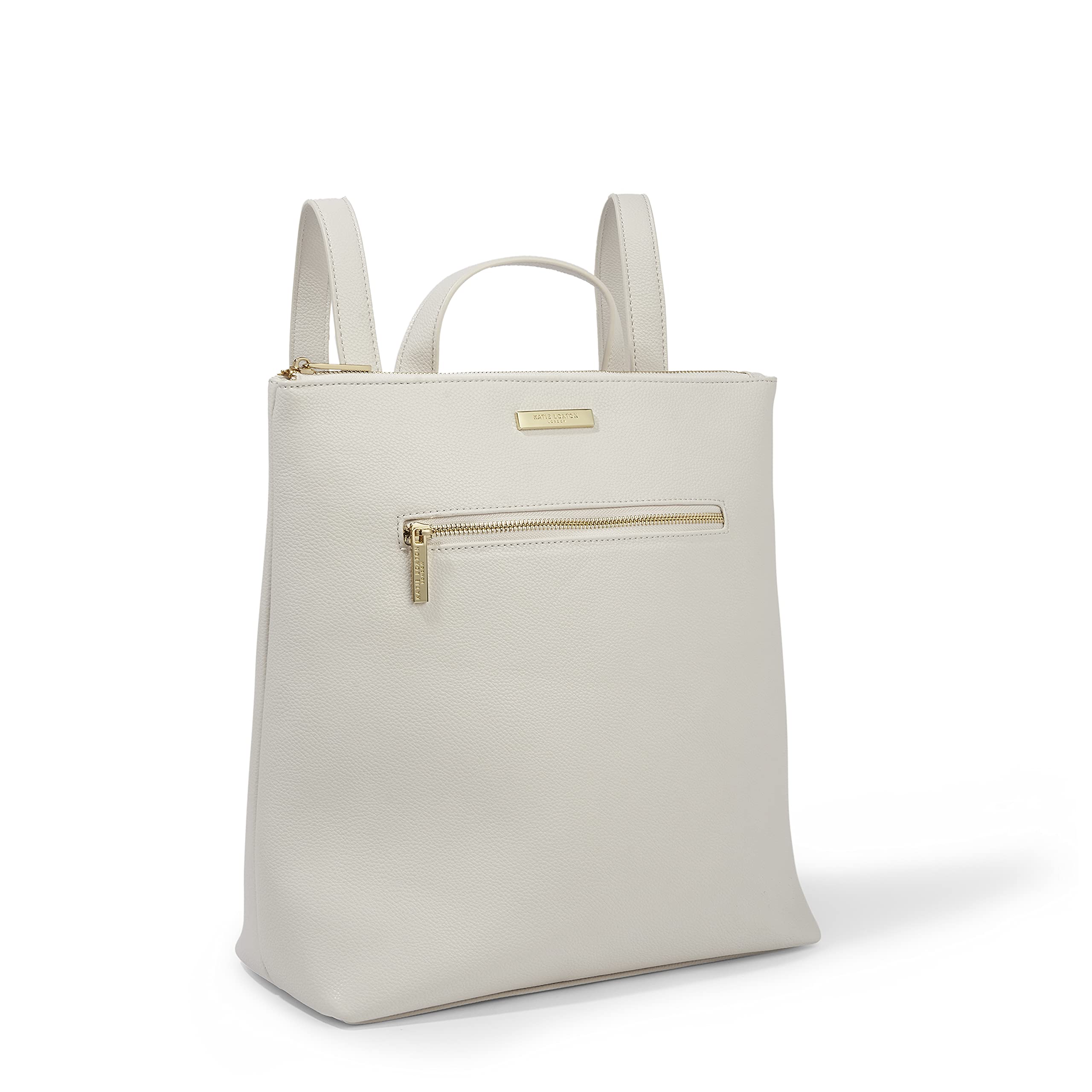 KATIE LOXTON Brooke Square Womens Large Vegan Leather Zippered Top Handle Backpack Off White