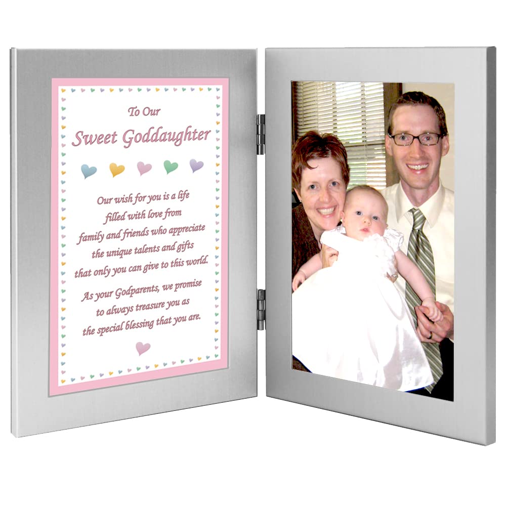 Sweet Goddaughter Gift, Poem from Godparents for Baptism or Christening, Add 4x6 Inch Photo