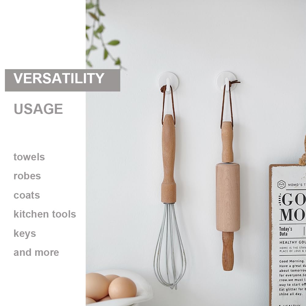 CozEase Adhesive Hooks, Wall Hooks for Hanging, 6 Packs Towel Hooks for Bathrooms, Heavy Duty No Damage