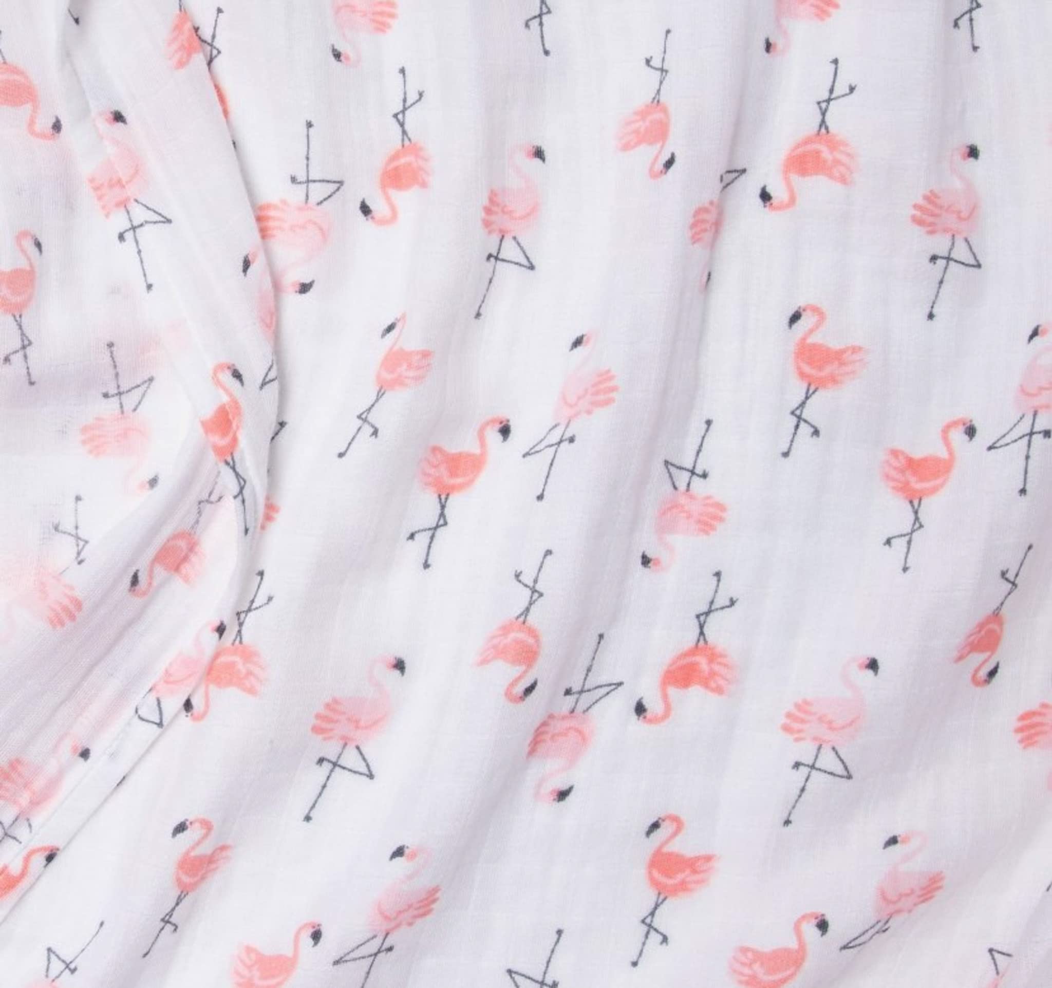 Cloud Island Swaddle Muslin Blanket - Flamingos White/Pink