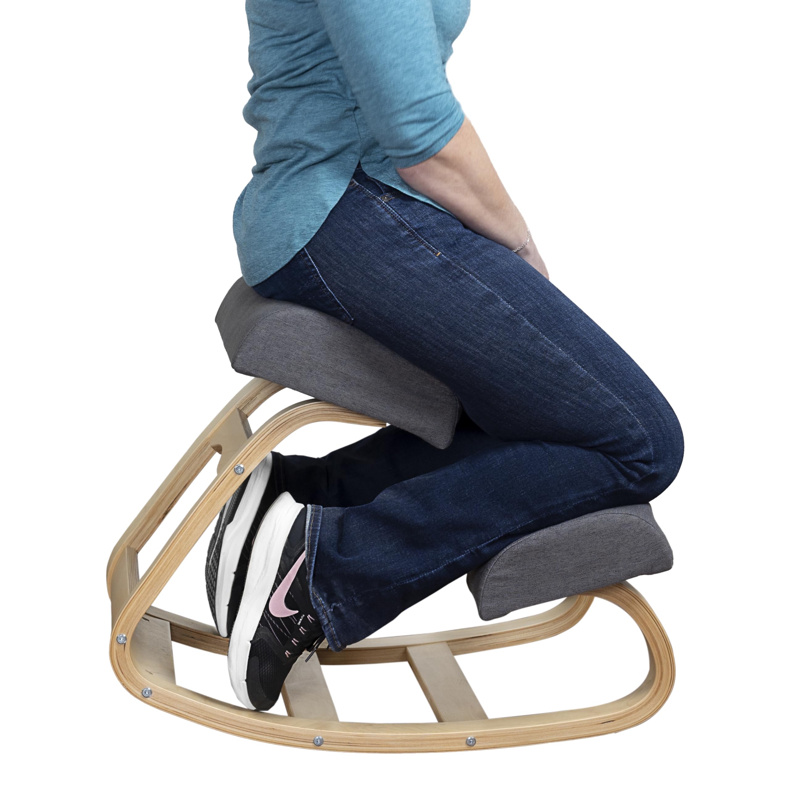 RRI Goods Kneeling Desk Chair, Sturdy Ergonomic Kneeling Chair for Office and Students, Rocking Motion for Natural Movement
