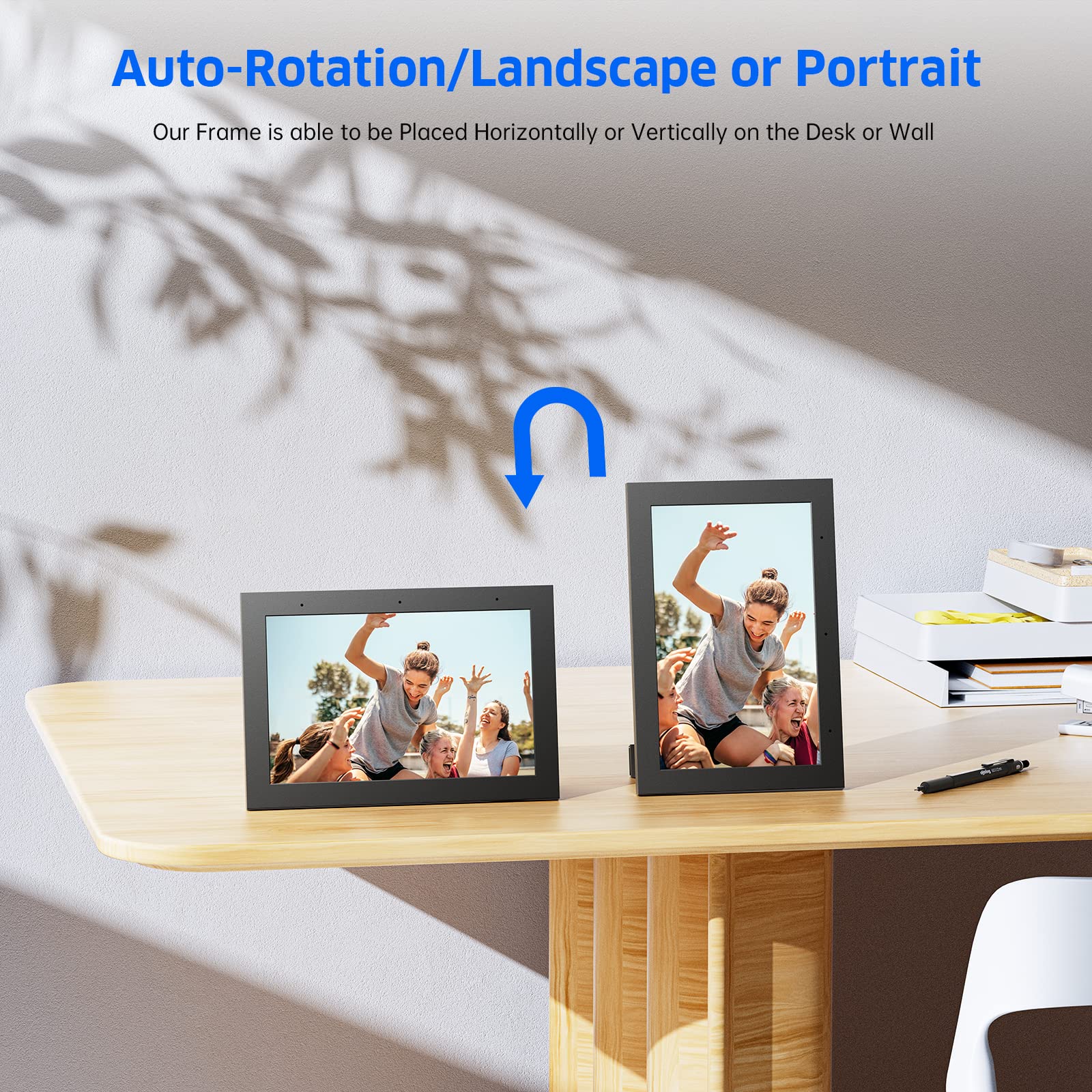 Digital Photo Frame with Alexa Built-in IPS HD WiFi 10.1'' Smart Digital Picture Frame, Touch Screen Display, 16GB Storage, Auto-Rotate, Easy Setup to Share Photos and Videos via App from Anywhere