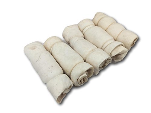 Top Dog Chews – 6” Buffalo Beef Cheek Rolls, 5 Pack, Long Lasting Dog Bones for Aggressive Chewers, Rawhide Free Dog Treats