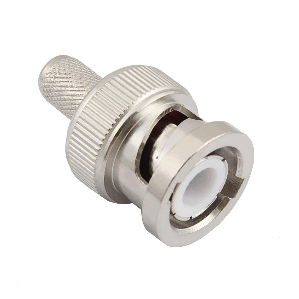 eifagur BNC Male Q9 Plug Crimp for RG8X RG-8X Mini-RG8 LMR240 50 Ohm Coax Cable Straight RF Coaxial Adapter Connector (Pack of 10)