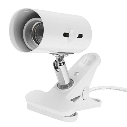 ZHONGJIUYUAN Reptile lamp Holder pet lamp Ceramic Lamp Holder Aquarium Lighting Sun Light UVB Lamp Clip for Fish Tank Turtle Lizard Habitat (White)