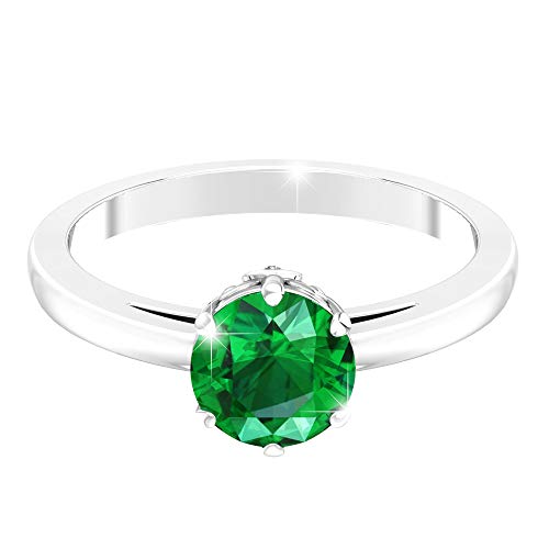 Belinda Jewelz Womens 925 Sterling Silver Classic Solid Band Solitaire Center Round 7 mm Gemstone Timeless Engagement Wedding Jewelry Accessory Fine Ring (7)