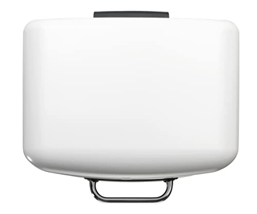 WENKO 54920218 8 Gallon Kitchen with Foot Pedal, Hands Free, Made of Steel, Dimensions (WxHxD): 13.4x24x12.8 in, Trash Can with lid, White