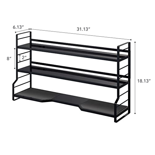 Yamazaki Home Sturdy, Standing Stovetop Kitchen Rack/Spice Shelves | Steel | Countertop Shelf, One Size, Black