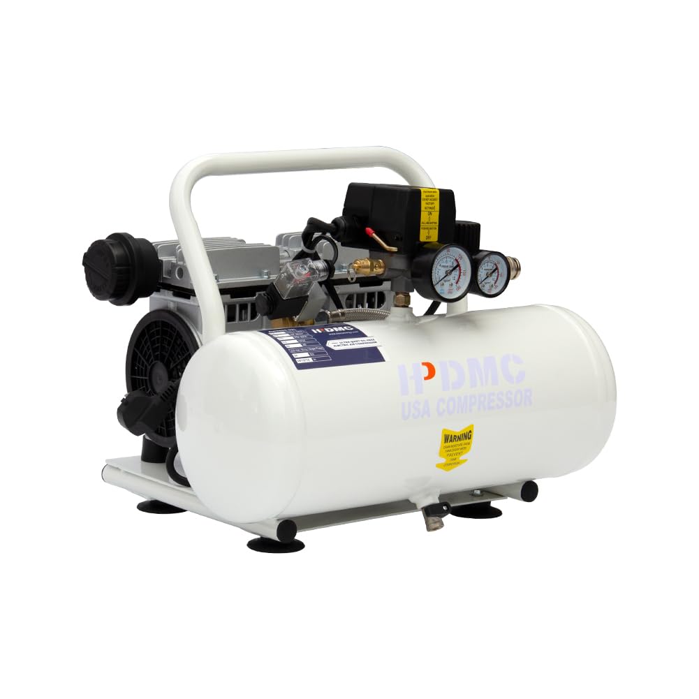 HPDMC Oil Free Air Compressor,2 HP 11 Gallon 70 dB Ultra Quiet Compressor,5.2 CFM@ 40PSI 4.0 CFM@ 90 PSI Electric Portable Air Compressor