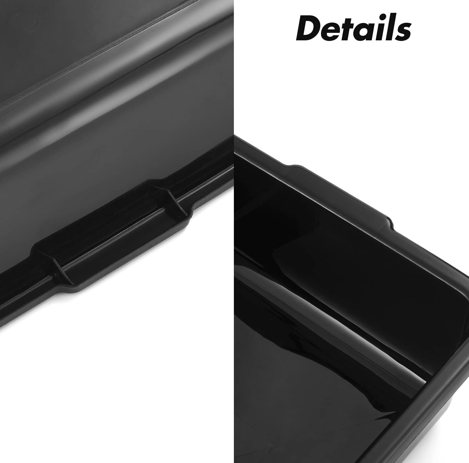 Krihan 5 Packs Black Plastic Bus Boxes, 8 L Utility Bus Box, Small Bus Tubs/Commercial Plastic Tubs