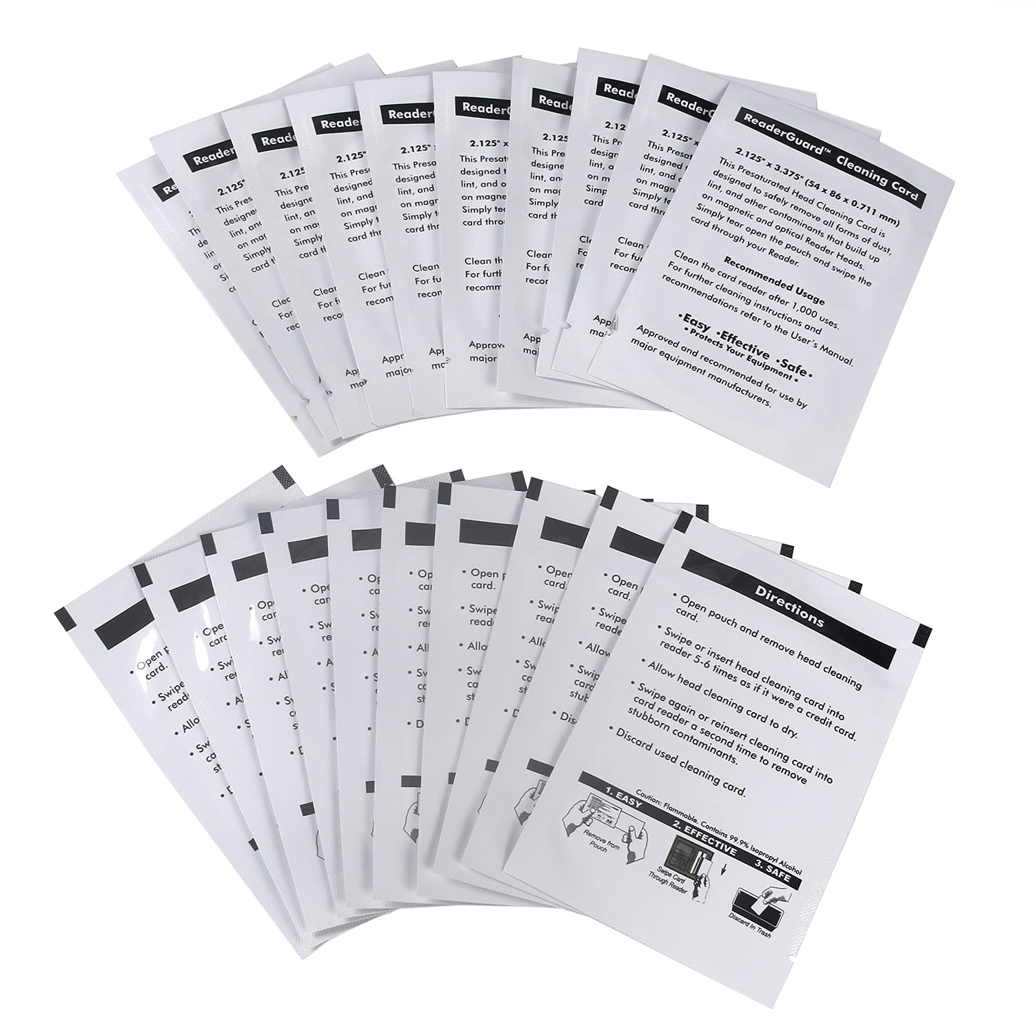 GUTANWU CR80 Cleaning Cards, Dual Side Card Reader Cleaner, POS Swipe Terminal Cleaning Cards (10pcs)