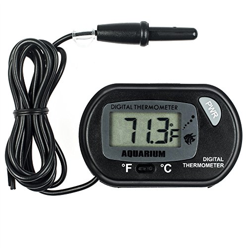 Zacro Reptile Heat Lamp 100W with One Digital Thermometer, Infrared Ceramic Heating Non-light Lamps Emitter 110V (Black)